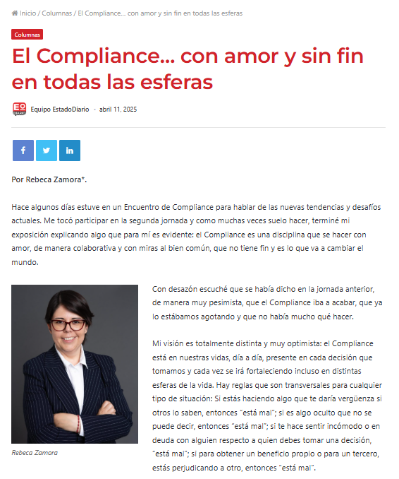 Prensa | Columna de la socia, Rebeca Zamora, para Estado Diario - HD ...